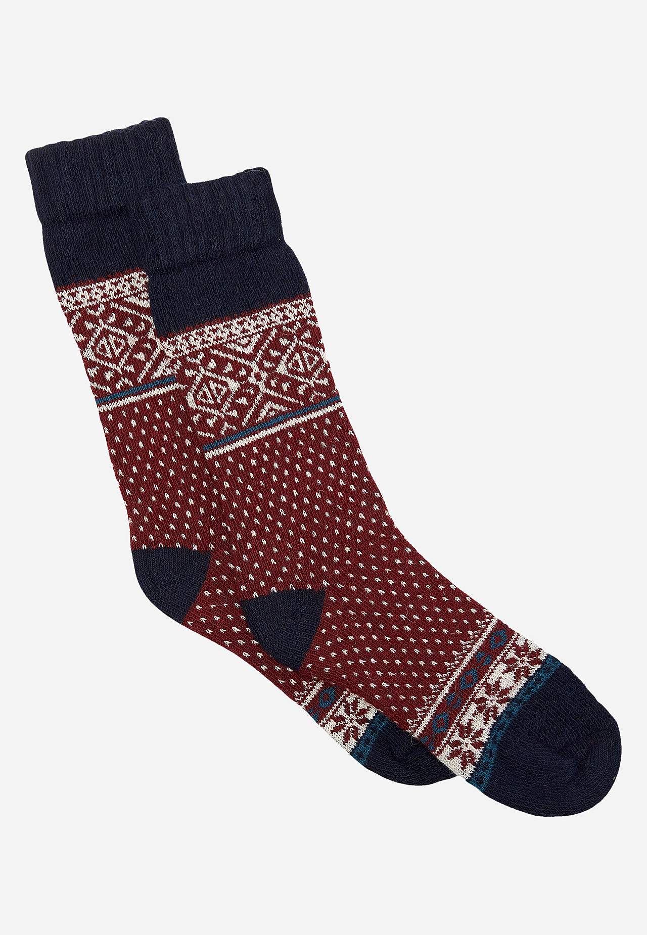 Mönstrad strumpa i ullmix | Cellbes