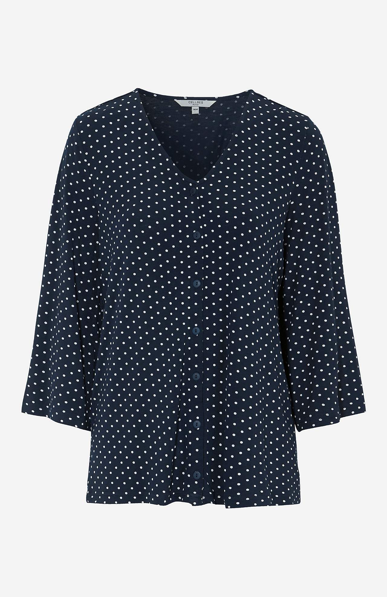 Mönstrad trikåtopp med knappar Elin från Cellbes | Cellbes