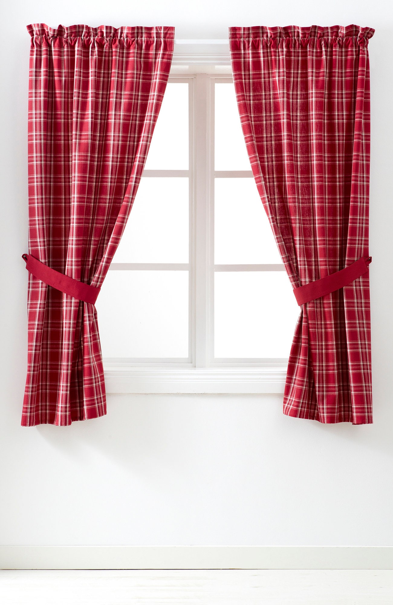 Rutiga julgardiner X-mas check 2-pack | Cellbes