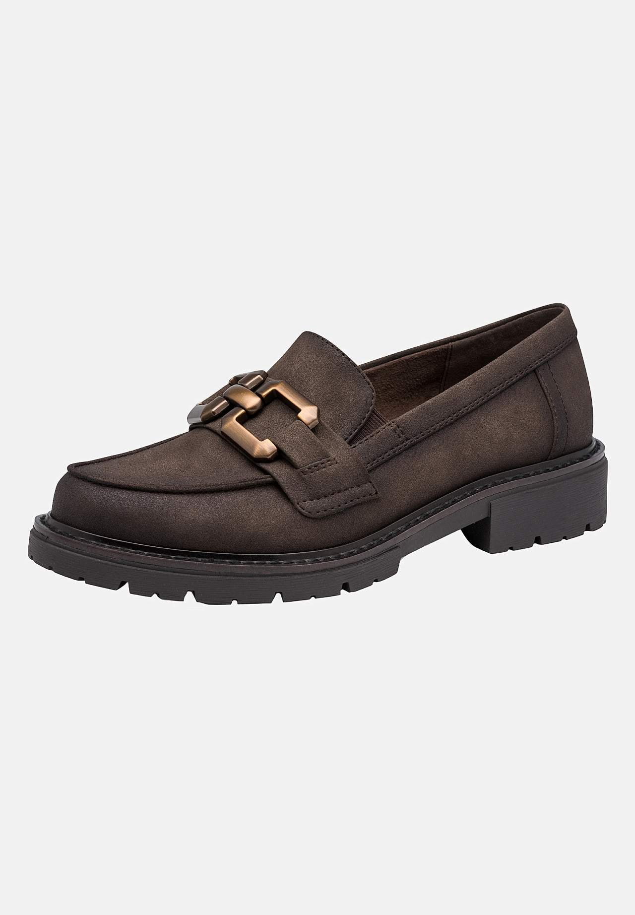 Loafer med dekorativt spänne - Mörkbrun | Cellbes