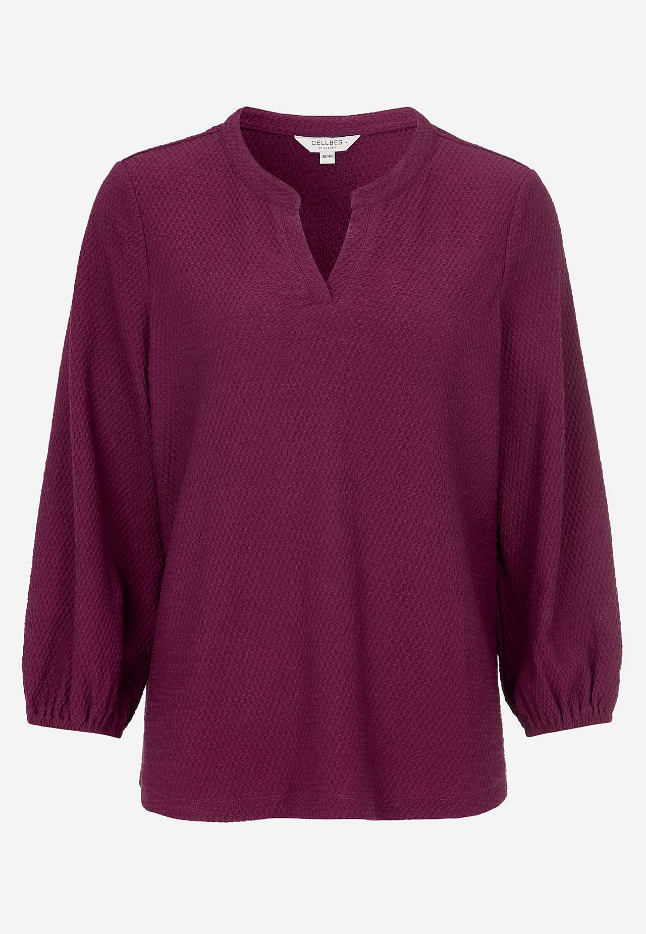Trikåtopp med mjuk struktur - Mörk fuchsia | Cellbes